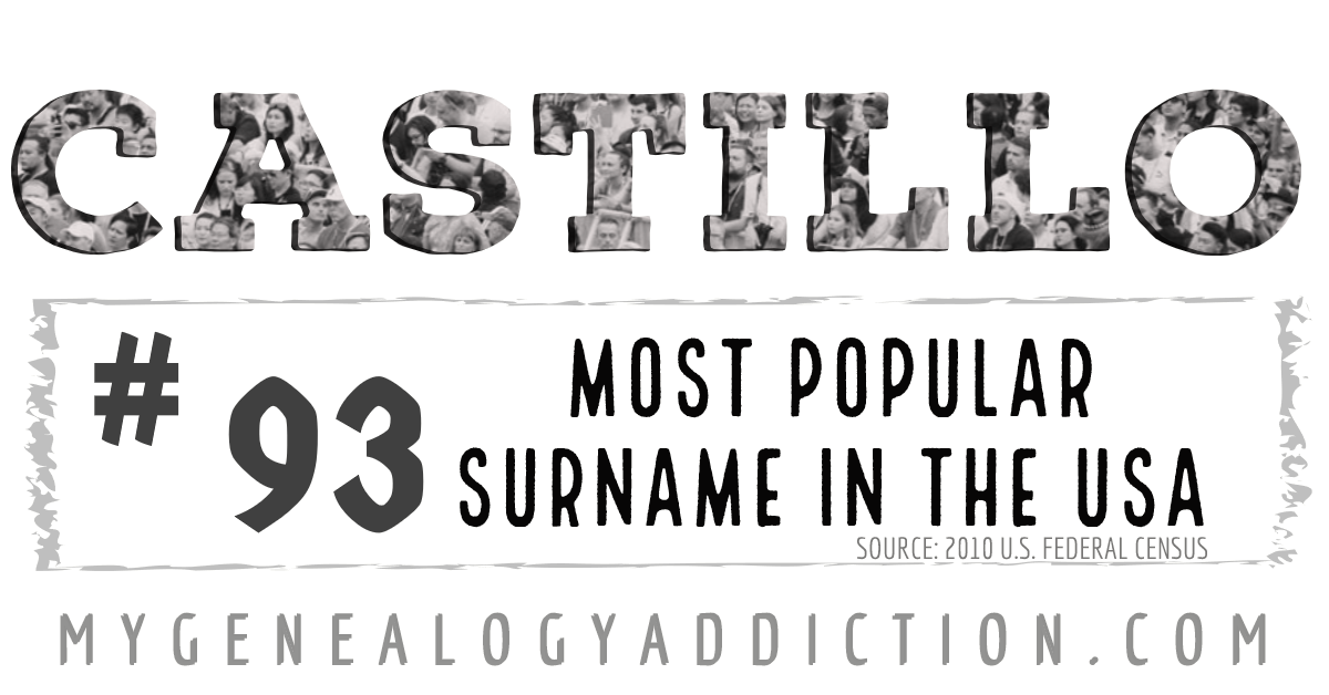 Castillo family history, statistics, genealogy resources and more