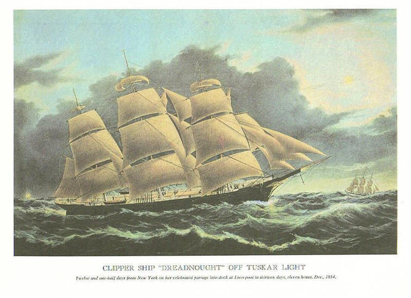 "CLIPPER SHIP DREADNOUGHT TUSKAR LIGHT" Artwork by Currier & Ives, by ...