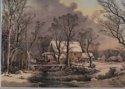 Currier And Ives The Old Grist Millnull