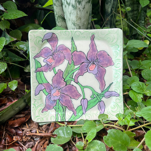 Purple Orchid Plate | quietparrotproject