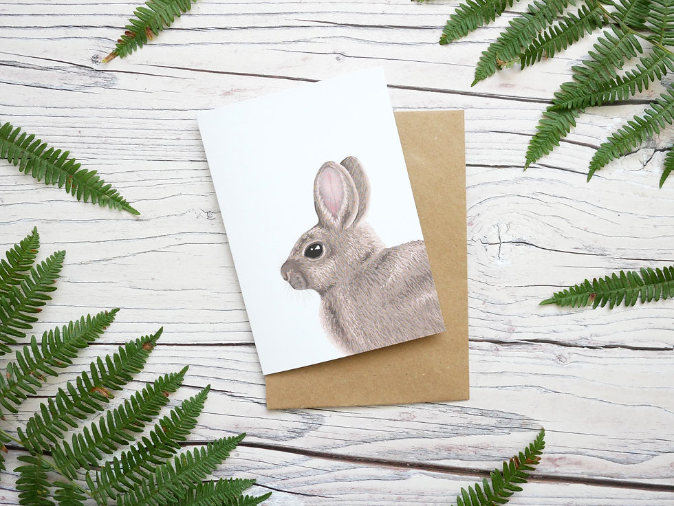 Rabbit Greetings Card | Silverpasta Crafts