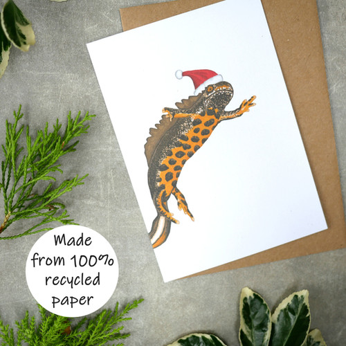 Great Crested Newt Christmas Card | Silverpasta Crafts
