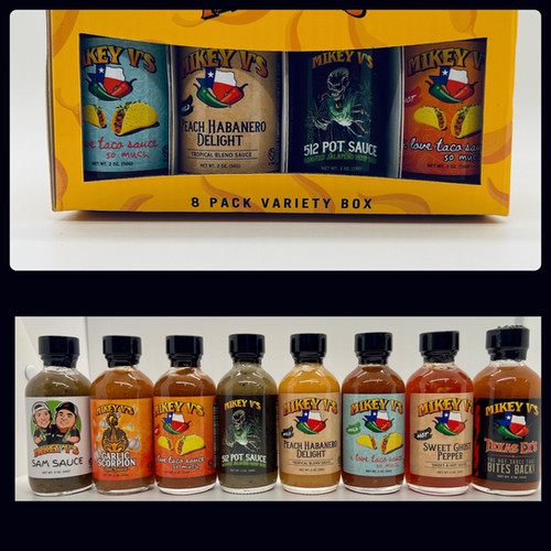 8 Pack Hot Sauce Sampler/Gift Pack | Mikey V's Foods