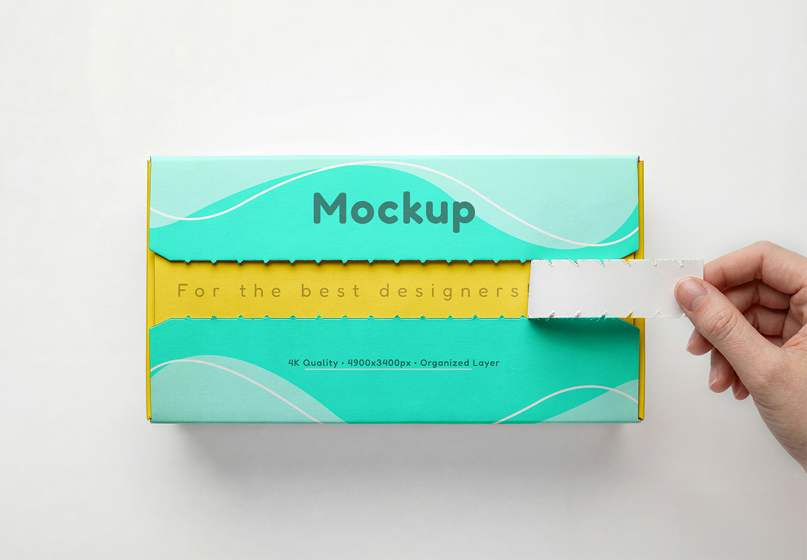Free Tear strip box mockup in 4K