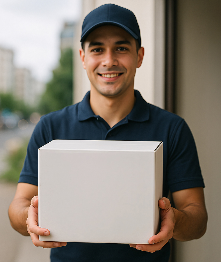 Free High-Quality Delivery Box PSD Mockup