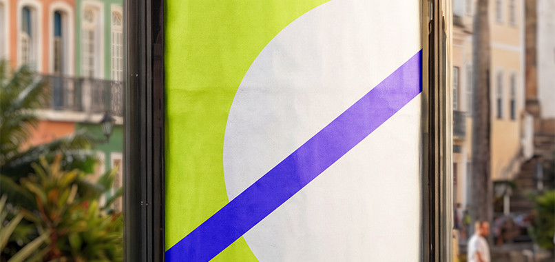 4K PSD mockup of an advertising column.