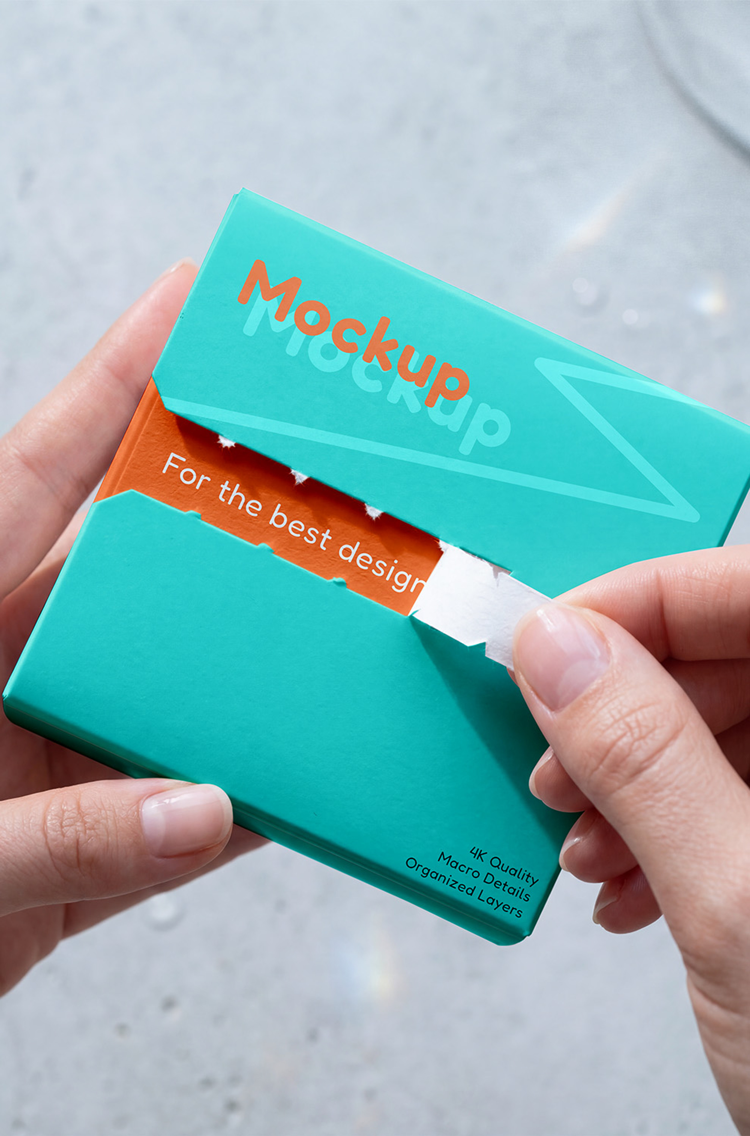 4K Tear Strip Box PSD Mockup