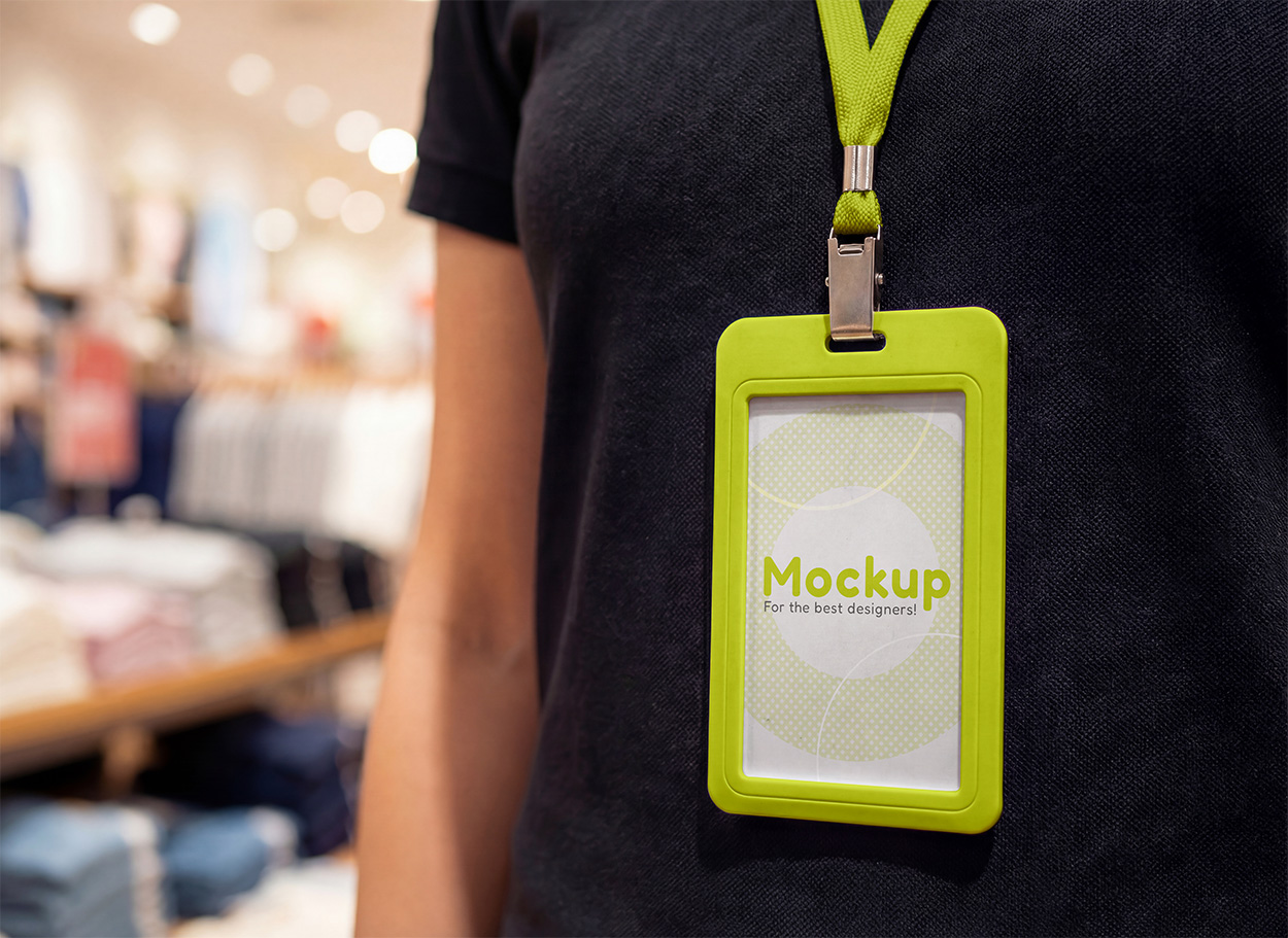 Store ID Card Badge PSD Mockup Pack