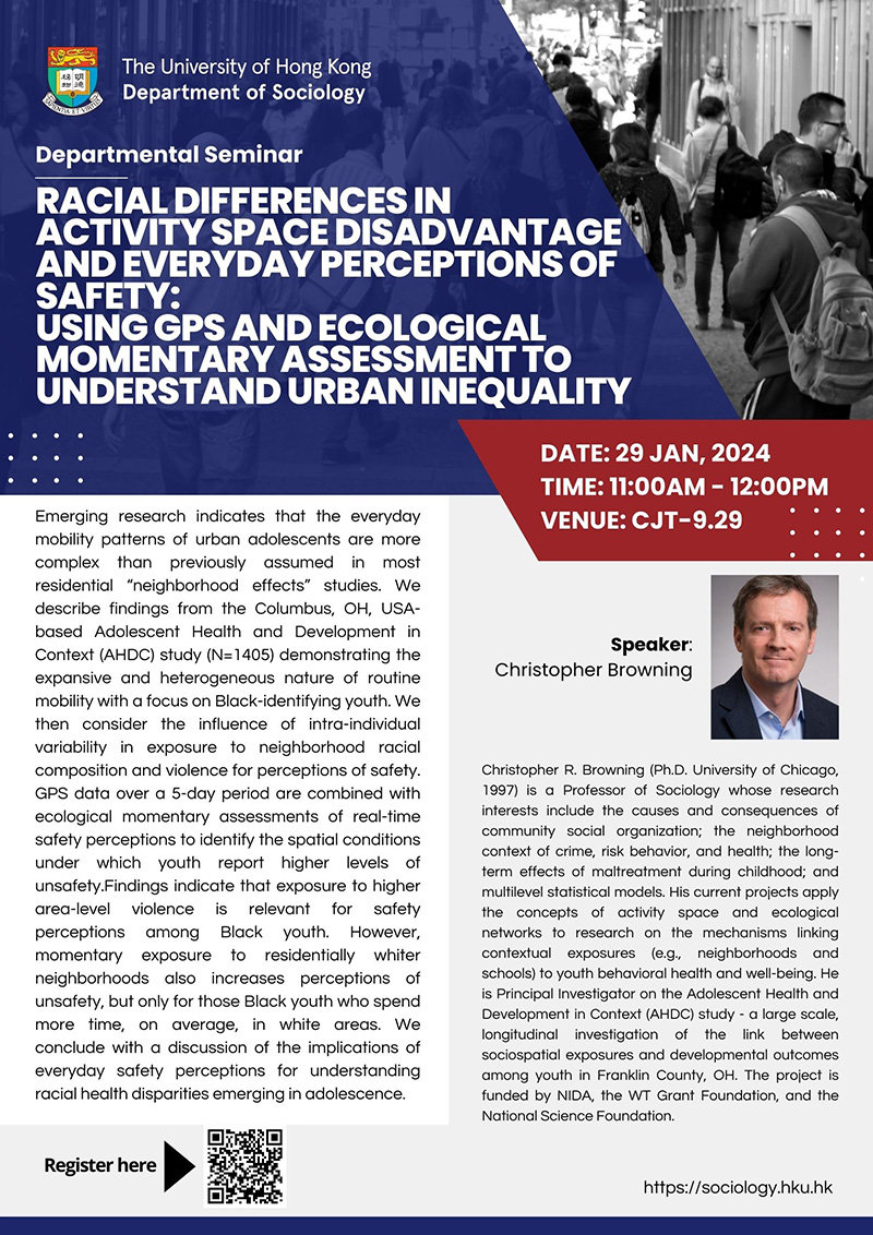 Departmental Seminar - Racial Differences in Activity Space ...