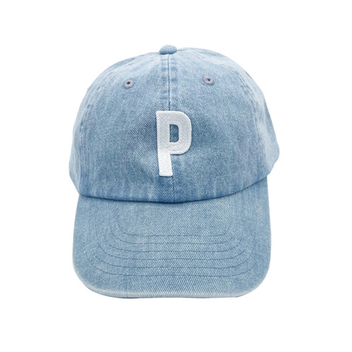 "P" Baseball Hat Denim | Palisades Gift Shop