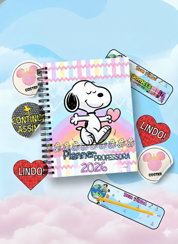 Planner professora 2025 Snoopy | Mari Telles Prof