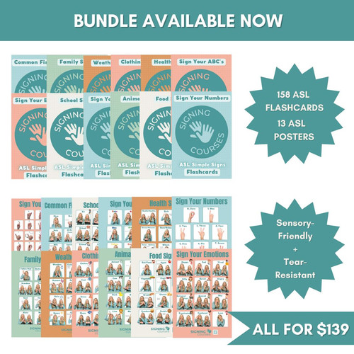 ASL Flashcards AND ASL Posters- Delivered, SENSORY-FRIENDLY | Signing ...