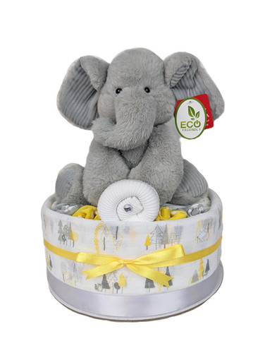 Neutral Elephant Nappy Cake | Baby Nappy Tower Gifts