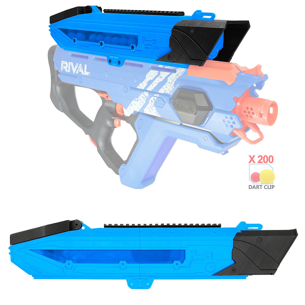 AK MOD Extended Hopper 3D Printed Shell for Nerf Rival Perses Blaster ...