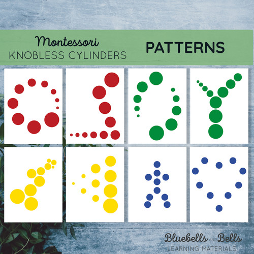 Montessori knobless cylinders printable patterns | Bluebellsandbells