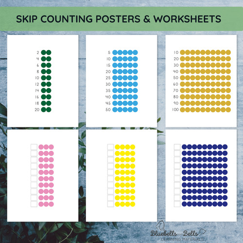 Montessori Bead bars Skip counting Worksheets and Posters ...