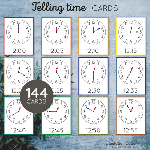 Telling time Cards digital | Bluebellsandbells