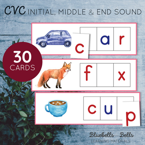 Moveable alphabet CVC Phonics Initial, Middle and End sound cards ...
