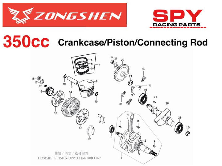 Zongshen Engine Diagram Spy Racing 350cc | JINLING QUAD PARTS