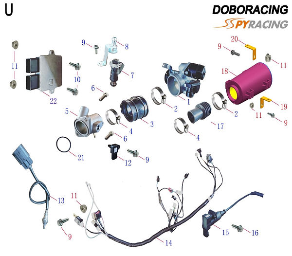 Spy Racing F3 350 Diagram of parts | JINLING QUAD PARTS