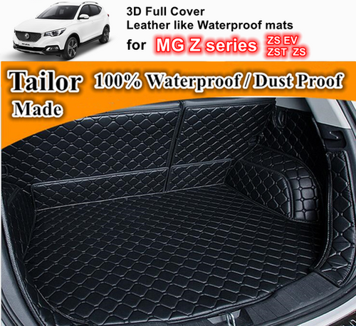 Black PU Leather Trunk Boot Liner Cargo Mats for MG Z series ZS ZS EV ...