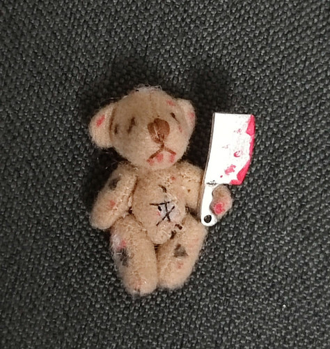 1/12, scale Horror Terror Teddy bear with cleaver. Halloween teddies ...