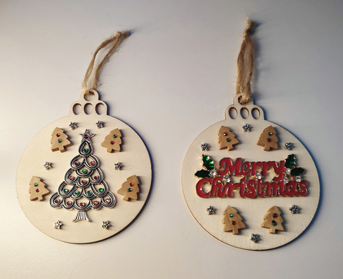 Handmade Wooden Christmas Baubles Tree & Decorations Bauble ...