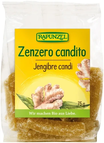 Candied Ginger 75g Rapunzel | NaturaliOrganicMalta