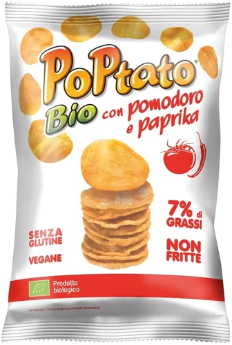 Tomato & Paprika Potato Chips 40g Poptato | NaturaliOrganicMalta