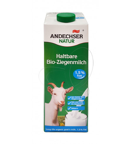 UHT Goat Skimmed Milk 1.5% 1L Andechser | NaturaliOrganicMalta