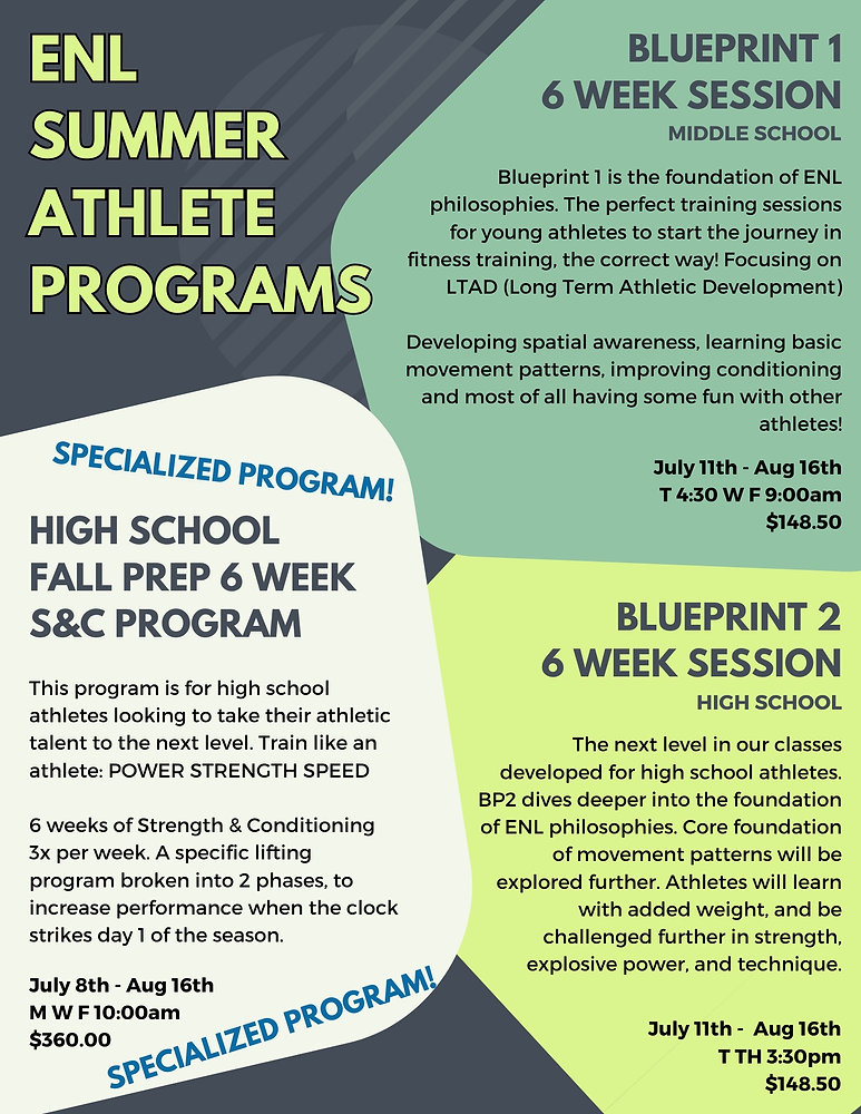 ENL SUMMER ATHLETE PROGRAMS