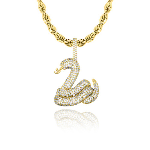 Colgante Snake Iced Out Gold | ICE KING | Joyería
