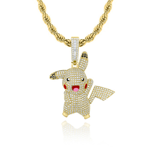 Colgante Pikachu Iced Out Gold | ICE KING | Joyería