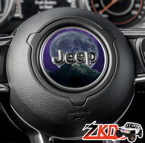 Steering Wheel Decal Full Moon Mountain | ZKD Customs