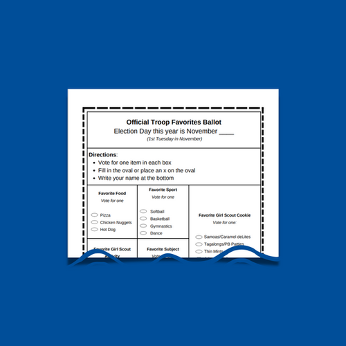 Activity Sheet - Girl Scout Troop Favorites Voting Ballot | TroopLeaderHub