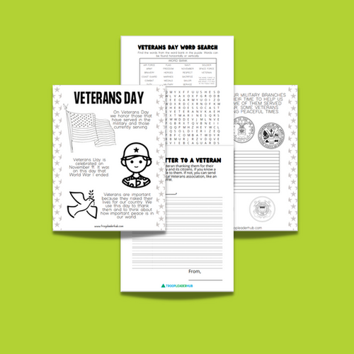 Activity Sheets - Veterans Day Activity Workbook | TroopLeaderHub