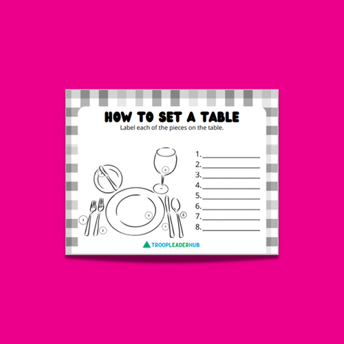 Juniors Activity Sheet - Social Butterfly - Set the Table | TroopLeaderHub