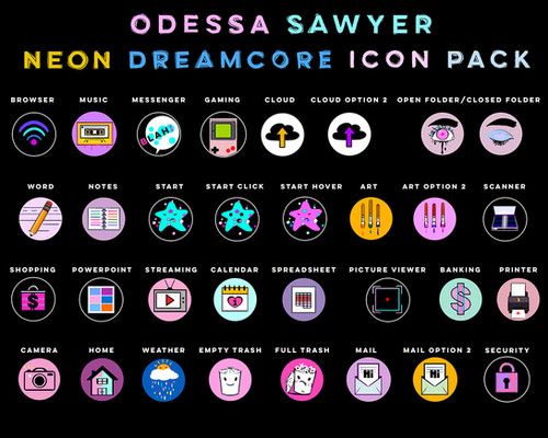 Icon Pack: Neon Dreamcore | odessa-sawyer