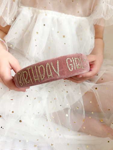 Velvet Birthday Girl Headband | Little Poe Designs