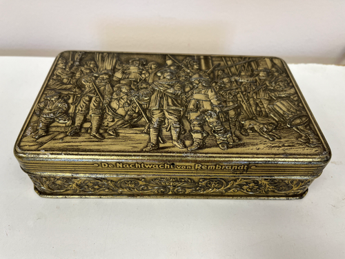 Rembrandt Metal Tin Biscuit Box Raised Surface 3D Holland Vintage 12 X ...