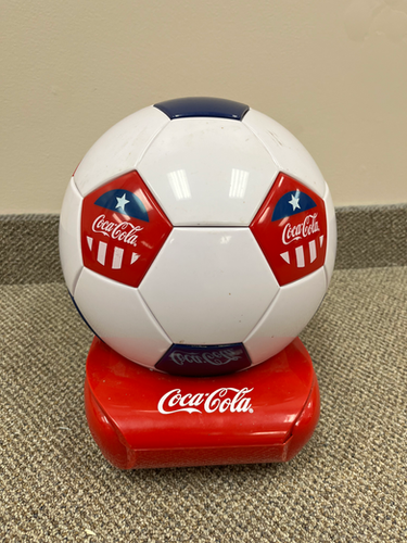 Coca-Cola Soccer Ball Beverage Mini Fridge Cooler | Hidden Treasure