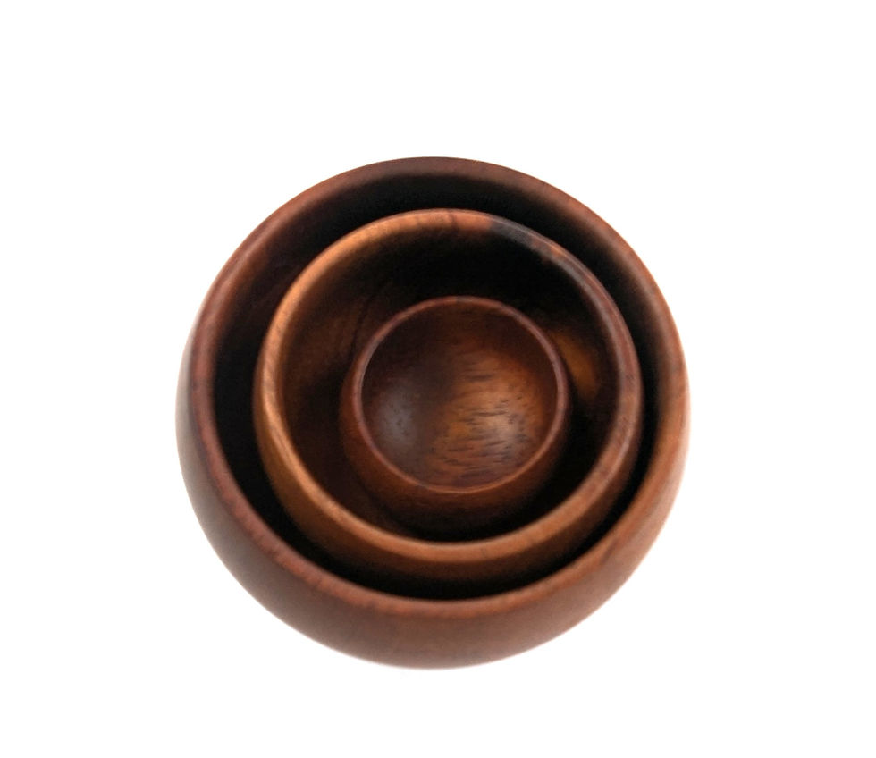 Miniature Collectable Dark Blond Koa Calabash Set | Simply Wood Studios