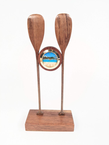 Hawaiian Koa Paddle Desk Clock | Simply Wood Studios