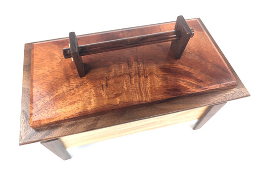 Hawaiian Koa Wood Pop Top Box With Asian Handle No.2 | Simply Wood Studios