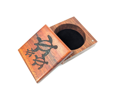 Hawaiian Koa Laser Engraved 3x3 Honu #1 | Simply Wood Studios