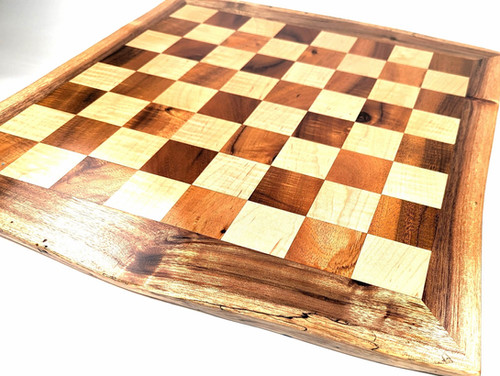 Live Edge Hawaiian Koa, Maple Chess Board | Simply Wood Studios