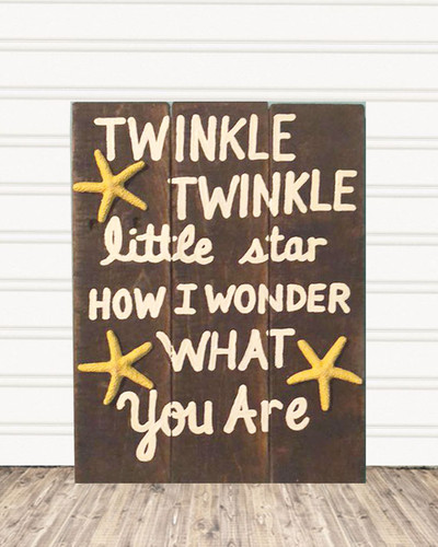 Twinkle Twinkle Little Star Wood Sign | Lydia's Graphic Pall