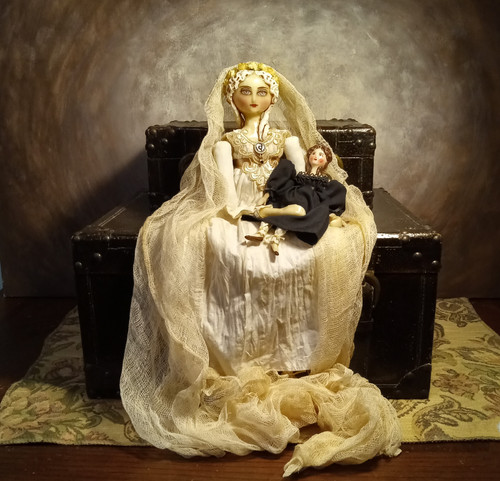 Custom 18" Regency Style Ghost Doll / Mourning Doll Memento Mori - OOAK ...