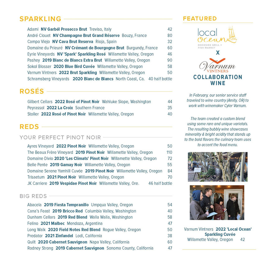 Menu | Local Ocean Seafoods
