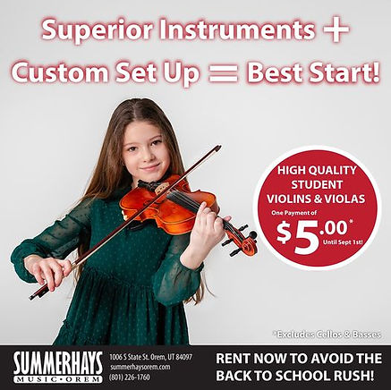 Orchestra Instrument Rentals in Utah County | Summerhays Orem